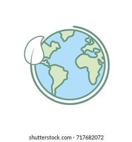 Earth Planet Ecological Leaf Design Stock Vector (Royalty Free ...