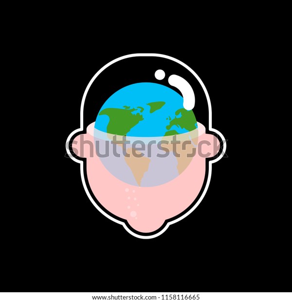 Earth Planet Head Globe Transparent Head Stock Vector (Royalty Free ...