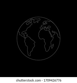 Earth Planet Line Symbol Vector Illustration Stock Vector (Royalty Free ...
