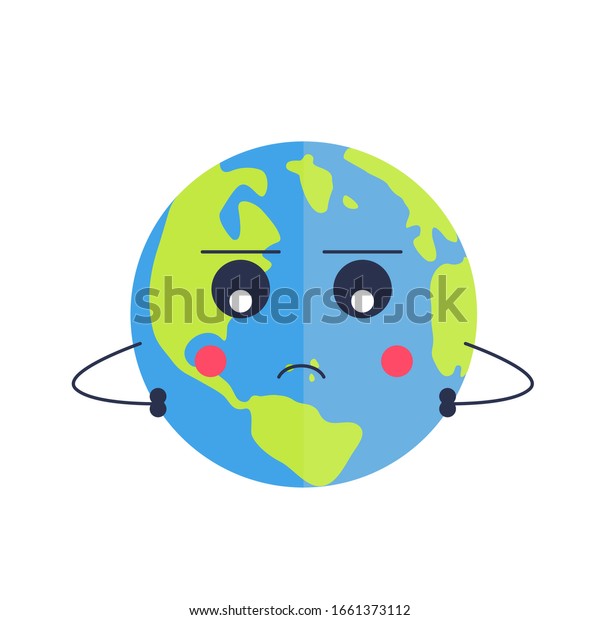 Planetas terrestres con emociones. Tierra plana.: vector de stock ...