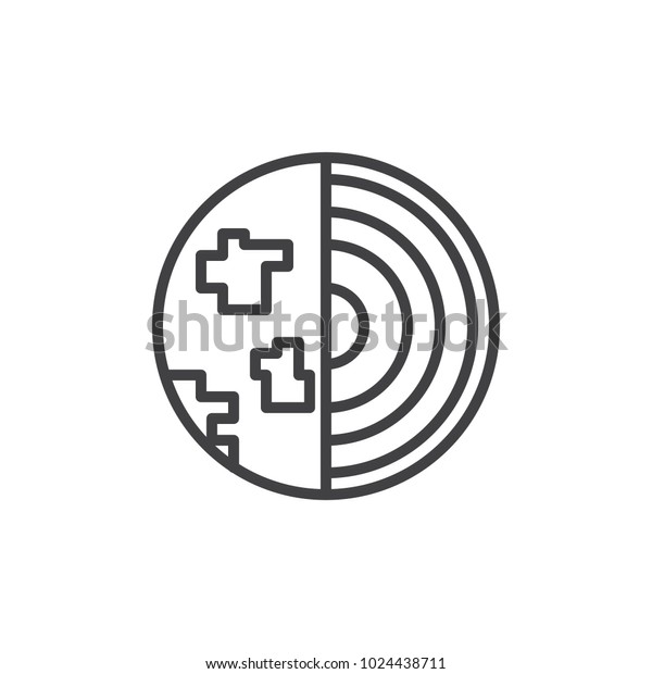 Earth Science Outline Icon Linear Style Stock Vector (Royalty Free ...