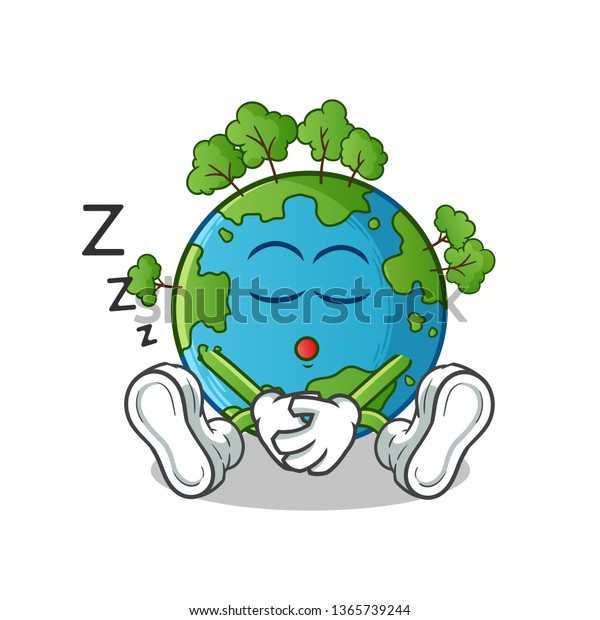 Earth Sleep Mascot Vector Cartoon Illustration Stock Vector (Royalty ...