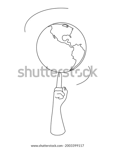 Earth Spinning On Forefinger Planet Earth Stock Vector (Royalty Free ...