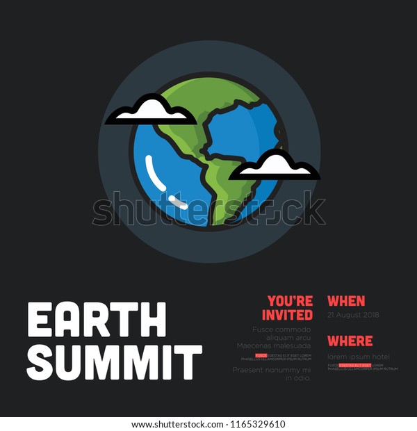Earth Summit Invitation Design Date Venue Stock Vector (Royalty Free ...