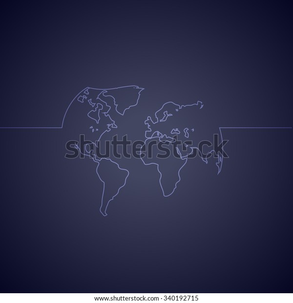 Earth Vector Map Lineart Stylized Picture: เวกเตอร์สต็อก (ปลอดค่า ...