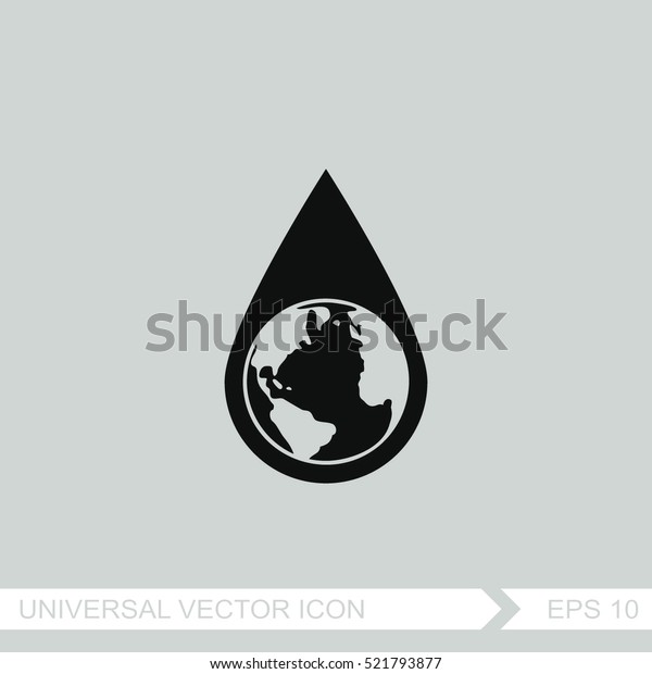 Earth Water Drop Vector Icon Stock Vector (Royalty Free) 521793877 ...