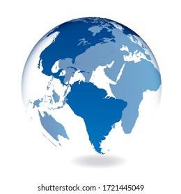 Earth World Map Sphere Icon Stock Vector (Royalty Free) 1721445049 ...
