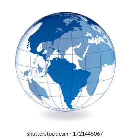 Earth World Map Sphere Icon Stock Vector (Royalty Free) 1721445067 ...