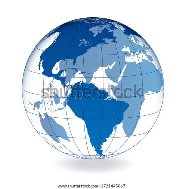 Earth World Map Sphere Icon Stock Vector (Royalty Free) 1721445067 ...