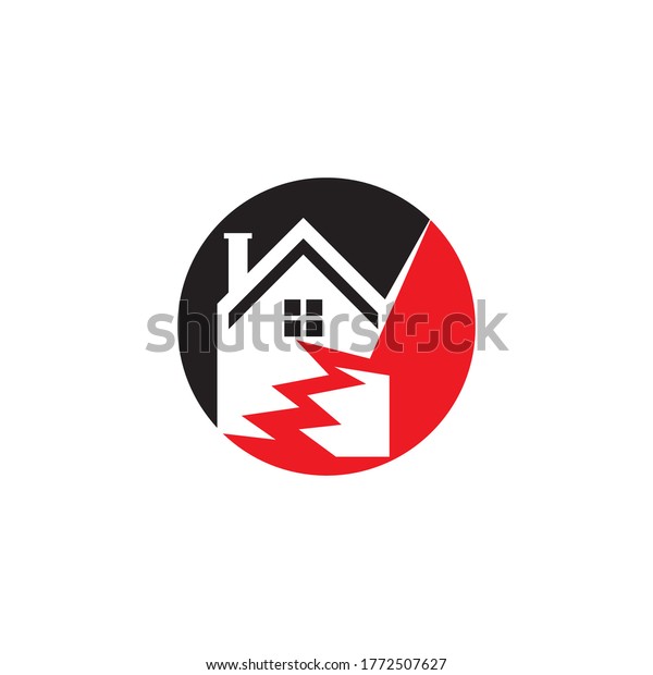 Earthquake Disaster Logo Vector Template Stock Vector (Royalty Free ...