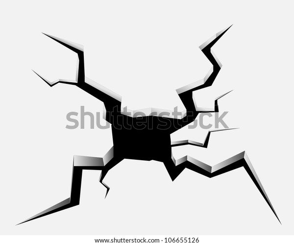 Earthquake Ground Crack Vector Stock Vector (Royalty Free) 106655126