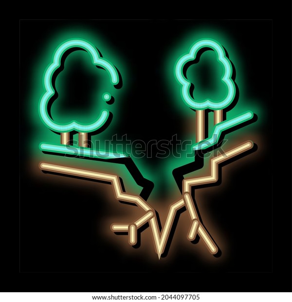 Earthquake Rupture Forest Neon Light Sign Stock Vector (Royalty Free ...