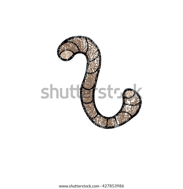 Earthworm Cartoon Drawing Vector Stamp Stock Vector (Royalty Free ...