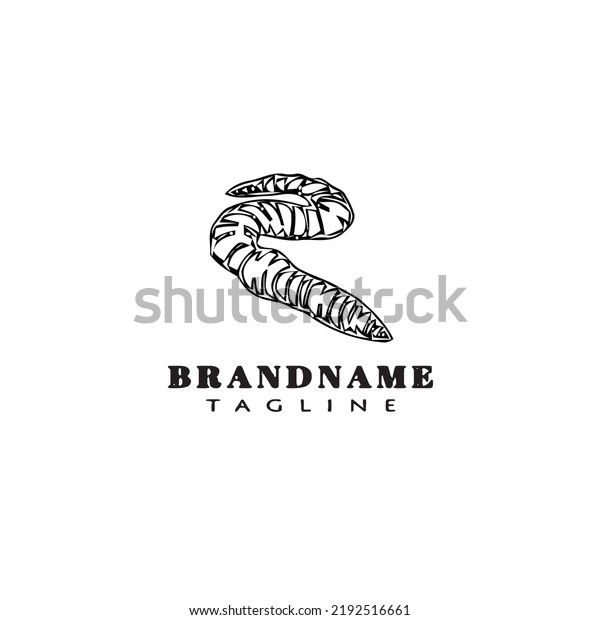 Earthworm Cartoon Logo Template Icon Design Stock Vector (Royalty Free ...