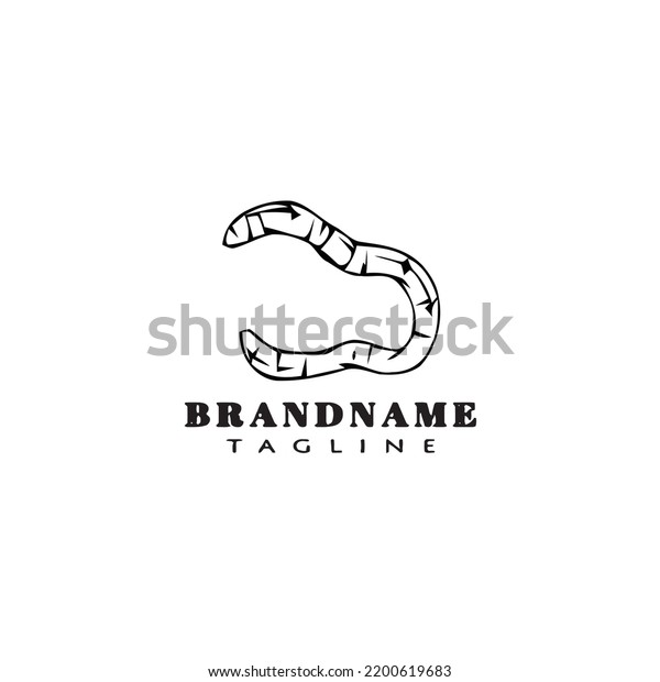 Earthworm Cartoon Logo Template Icon Design Stock Vector (Royalty Free ...