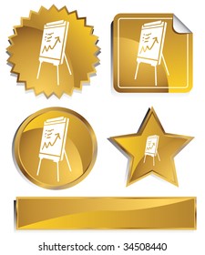 Easel Stand Icon Gold Stock Vector (Royalty Free) 34508440 | Shutterstock