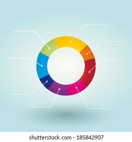 Easily Editable Colorful Pie Chart: vector de stock (libre de regalías ...