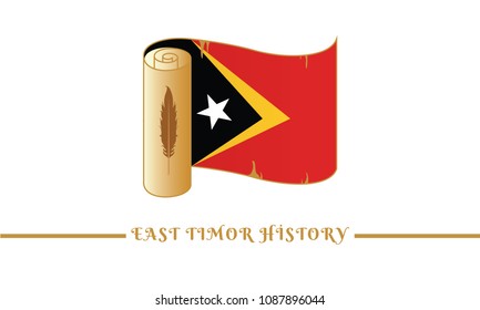 East Timor Flag East Timor History Stock Vector (Royalty Free) 1087896044