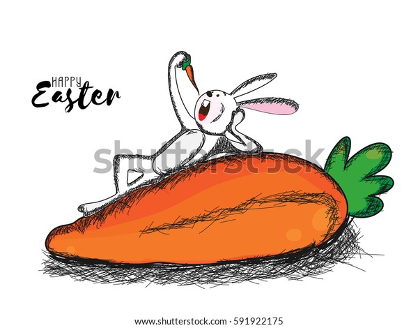 Easter Background Little Bunny Resting On Stock Vector (Royalty Free ...