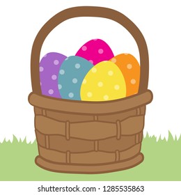 Easter Basket Vector Cartoon Illustration Stock Vector (Royalty Free ...