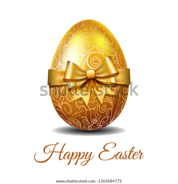 Easter Card Bright Gold Easter Egg Stock Vector (Royalty Free ...