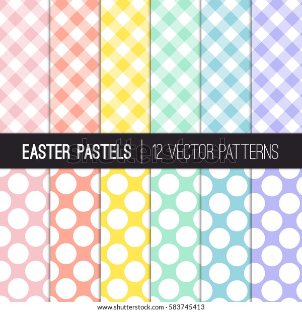 Easter Colors Gingham Plaid Jumbo Polka Stock Vector (Royalty Free ...