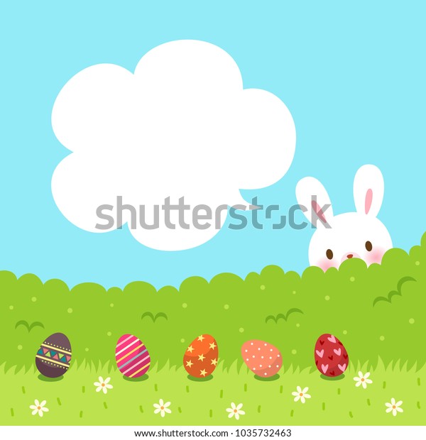 Easter Eggs On Grass Easter Bunny Stock Vector (Royalty Free ...