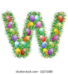 Easter Letter V Eggs Hidden Grass: stockvector (rechtenvrij) 10271092 ...
