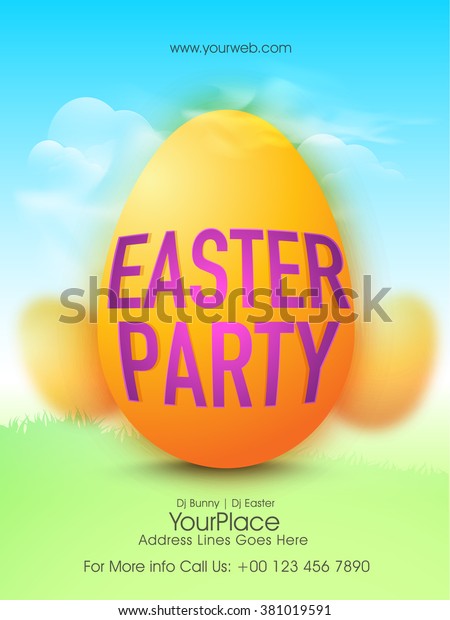 Easter Party Celebration Pamphlet Banner Flyer Stock Vector (Royalty ...