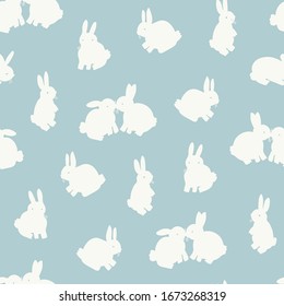 Easter Rabbits Silhouettes Hand Drawn Doodle Stock Vector (Royalty Free ...