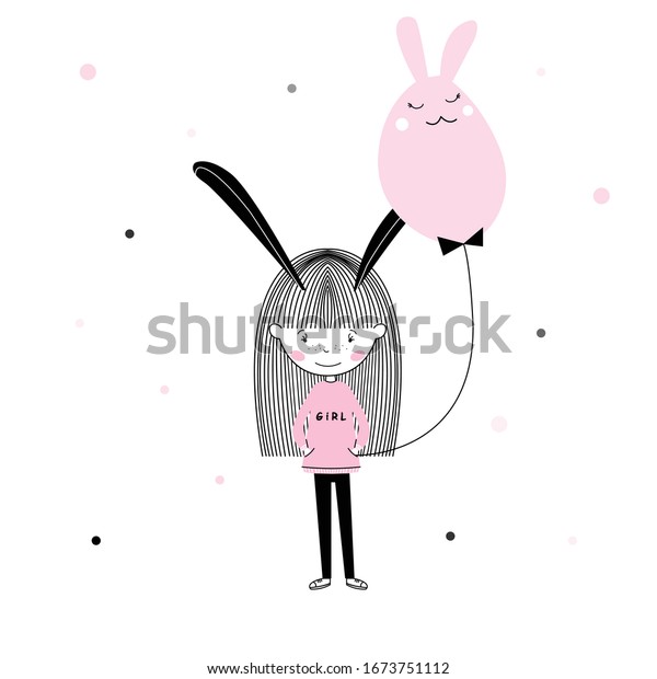 Easter Themed Cute Kids Characters Cartoon Stock Vector (Royalty Free ...