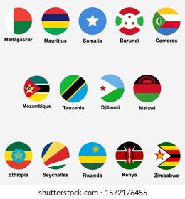 Eastern African Countries Flags Icon Set Stock Vector (Royalty Free ...