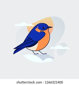 Eastern Blue Robin Stock Vector (Royalty Free) 1266321400 | Shutterstock