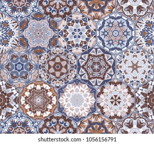 Eastern Seamless Pattern Tiles Colorful Vector Stock Vector (Royalty ...