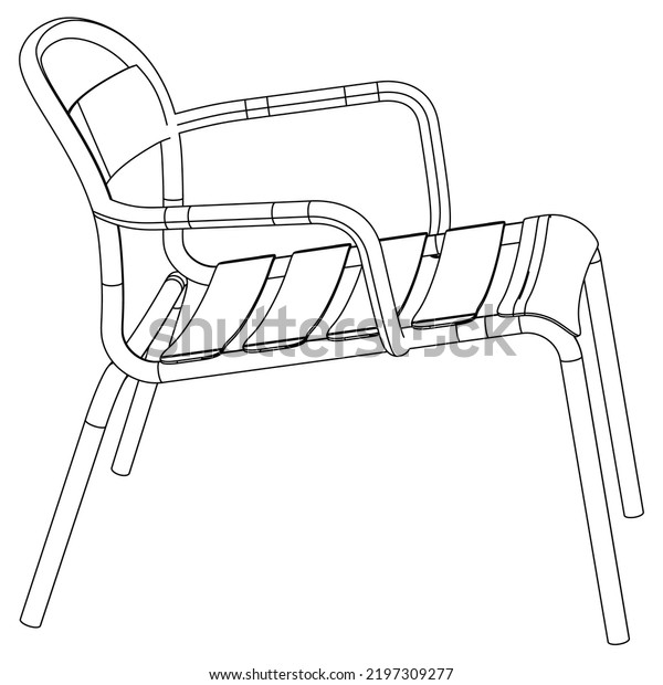 Easy Chair Line Vector Illustration Isolated Stock Vector (Royalty Free ...