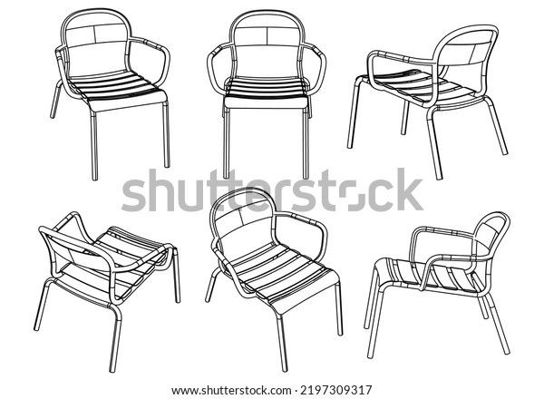 Easy Chair Line Vector Illustration Isolated Stock Vector (Royalty Free ...
