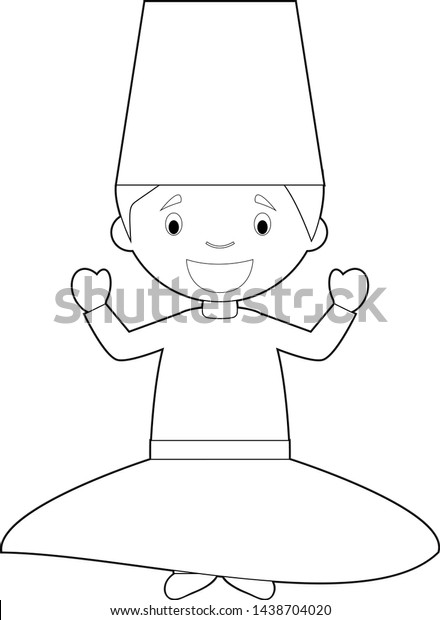 Easy Coloring Cartoon Character Turkey Dressed Stock Vector (Royalty ...
