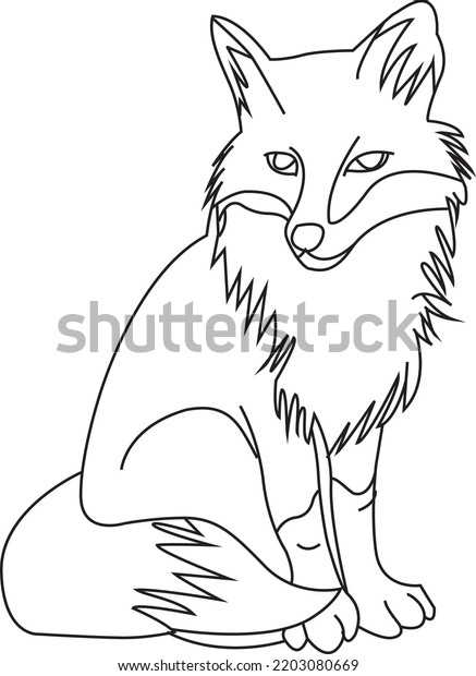 Easy Coloring Drawings Animals Drawing Black Stock Vector (Royalty Free ...
