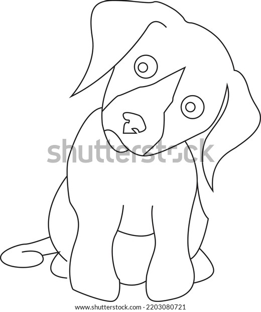 Easy Coloring Drawings Animals Drawing Black Stock Vector (Royalty Free ...