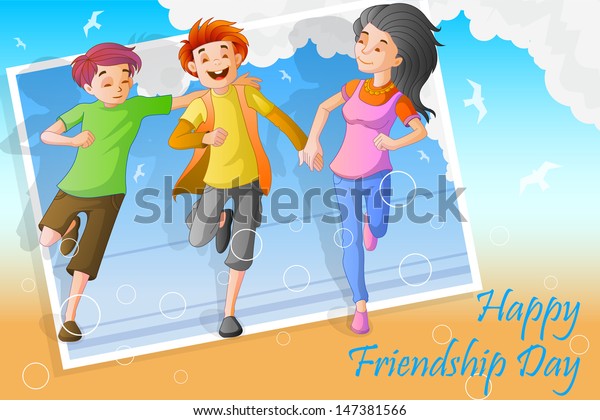 Easy Edit Vector Illustration Friendship Day Stock Vector (Royalty Free ...