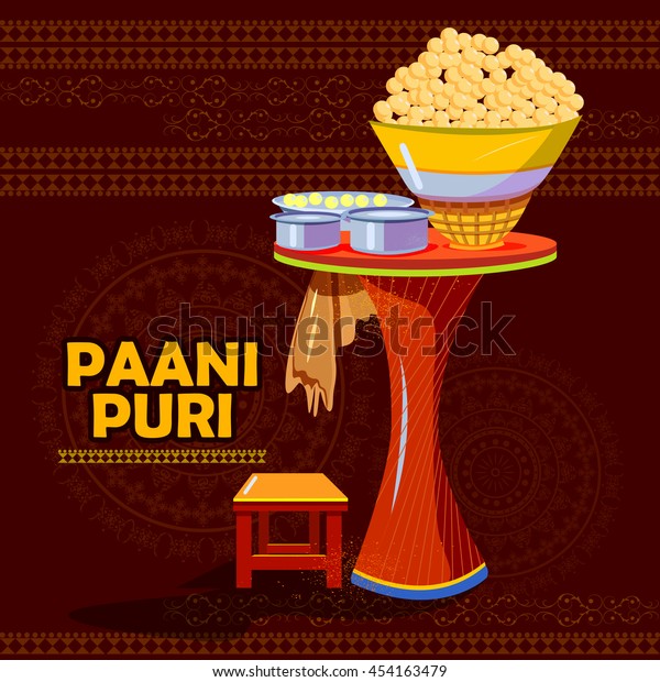 Easy Edit Vector Illustration Indian Panipuri Stock Vector (Royalty ...