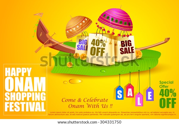 easy to edit vector illustration of Onam Sale and promotion offer