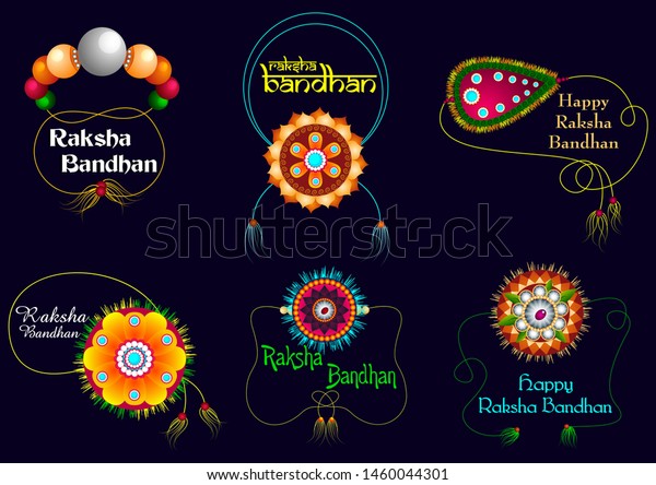 Easy Edit Vector Illustration Rakhi Background Stock Vector (Royalty ...