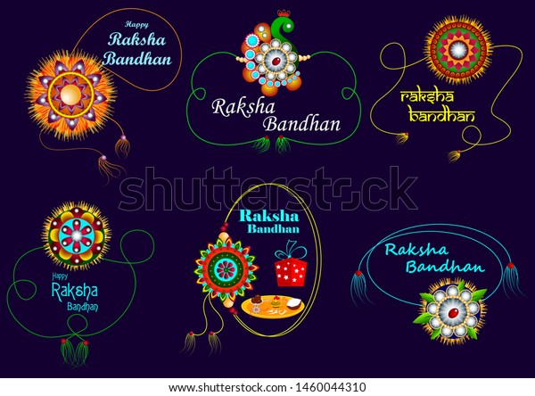 Easy Edit Vector Illustration Rakhi Background Stock Vector (Royalty ...