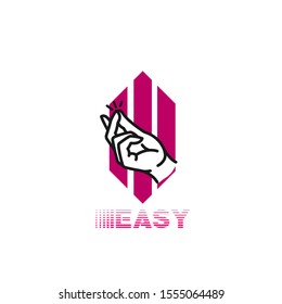 Easy Hand Sign Logo Design Illustration Stock Vector (Royalty Free ...