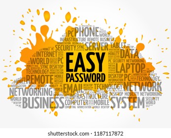 Easy Password Word Cloud Collage Technology Stock Vector (Royalty Free ...
