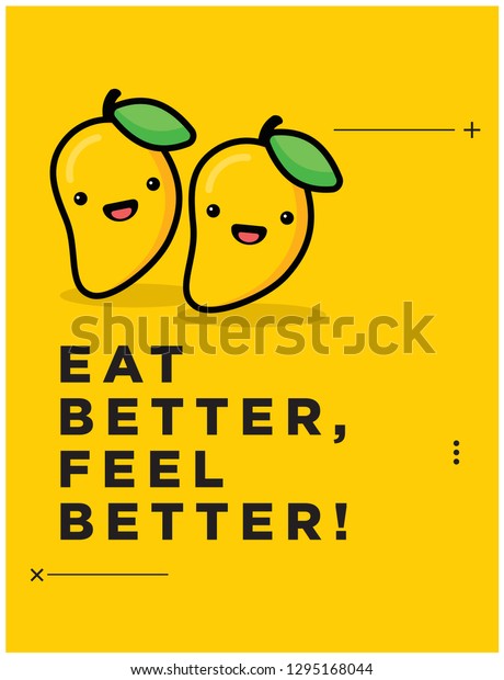 Eat Better Feel Better Quote Poster Stock Vector (Royalty Free ...