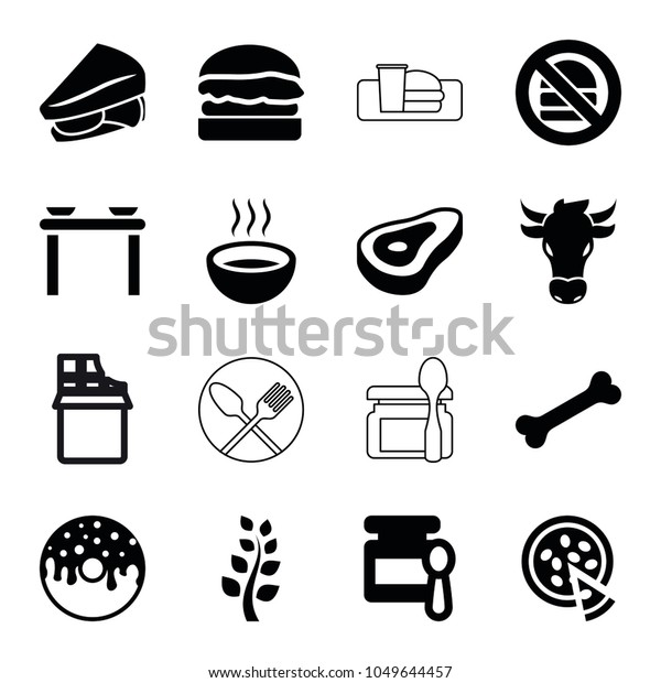 Eat Icons Set 16 Editable Filled Stock Vector (Royalty Free) 1049644457 ...