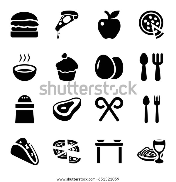 Eat Icons Set Set 16 Eat Stock Vector (Royalty Free) 651521059 ...