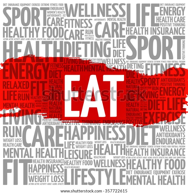 Eat Word Cloud Background Health Concept Stock Vector (Royalty Free ...